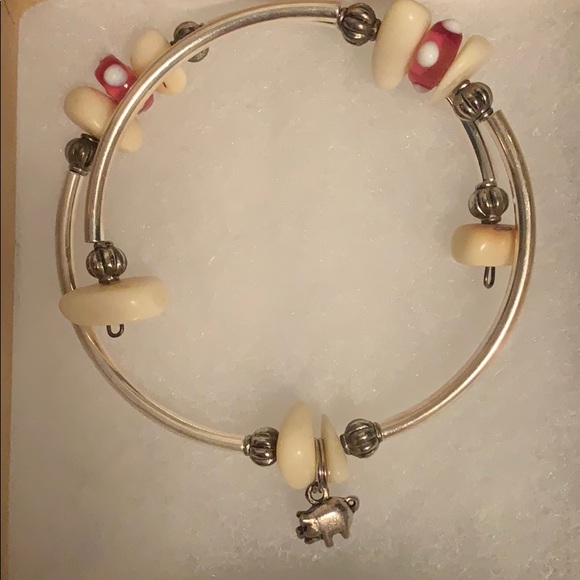 Hand Crafted | Jewelry | Wrap Around Vegetable Ivory Silver Bracelet ...